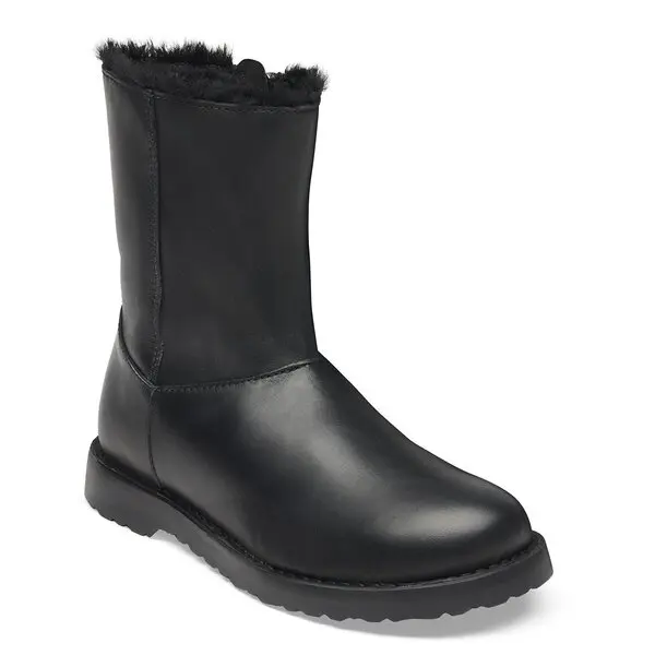 BIRKENSTOCK Uppsala Zip Shearling Natural Leather - Black