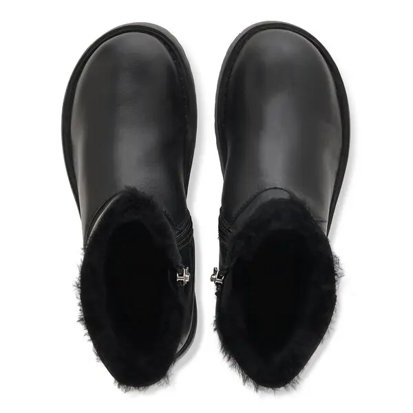 BIRKENSTOCK Uppsala Zip Shearling Natural Leather - Black