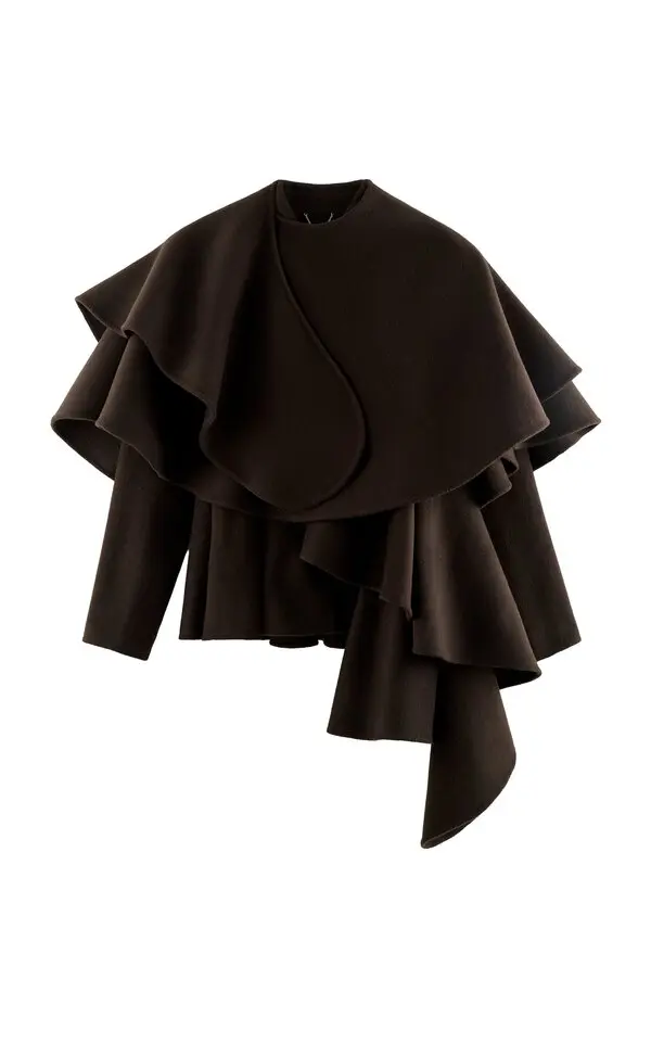 Arakii Ruffled Wool-cashmere Scarf