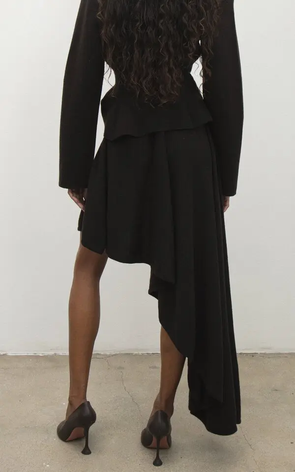 Arakii Asymmetric Pin Merino Wool Blazer
