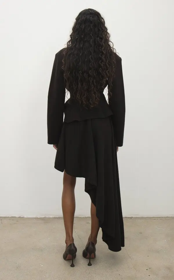 Arakii Asymmetric Pin Merino Wool Blazer