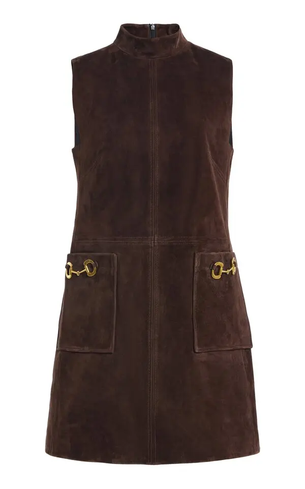 Cara Cara Areeva Lamb Suede Mini Dress - Brown