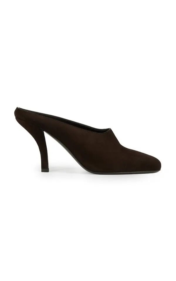 TOTEME Contour Suede Mules - Brown
