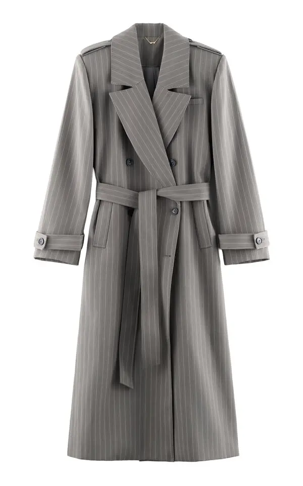 Arakii Striped Wool-blend Structured Coat
