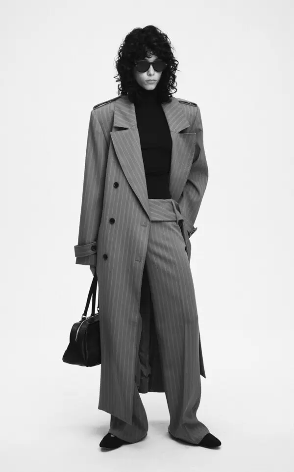 Arakii Striped Wool-blend Structured Coat