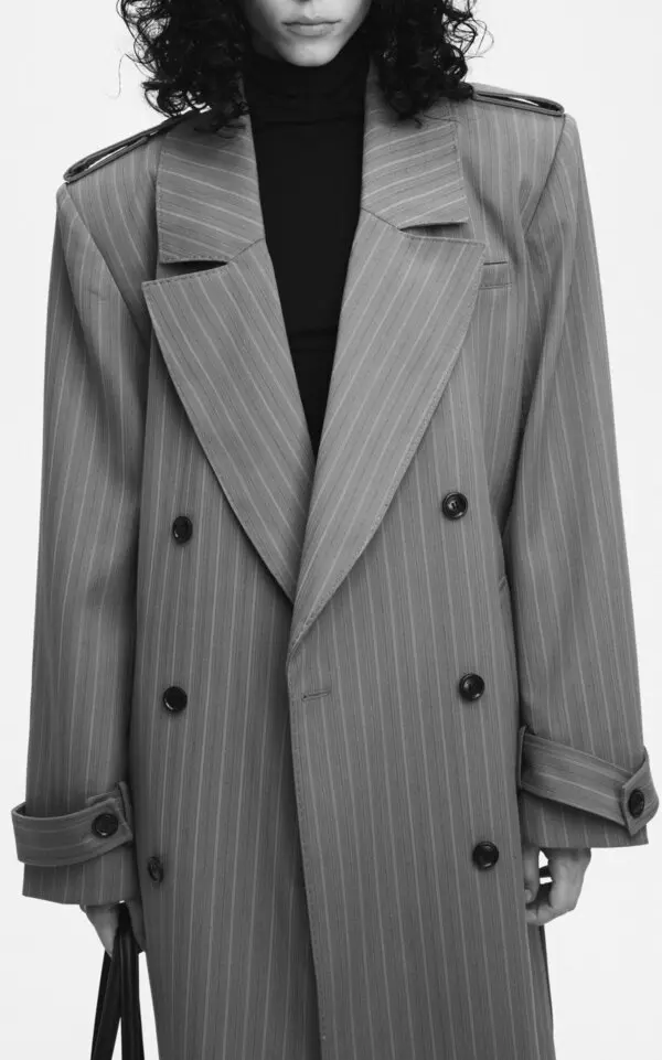 Arakii Striped Wool-blend Structured Coat