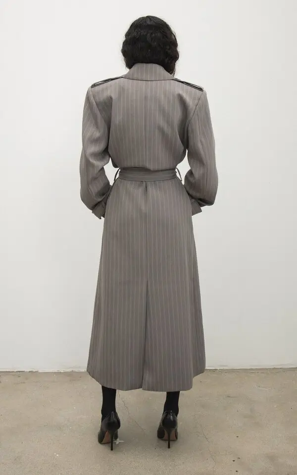Arakii Striped Wool-blend Structured Coat