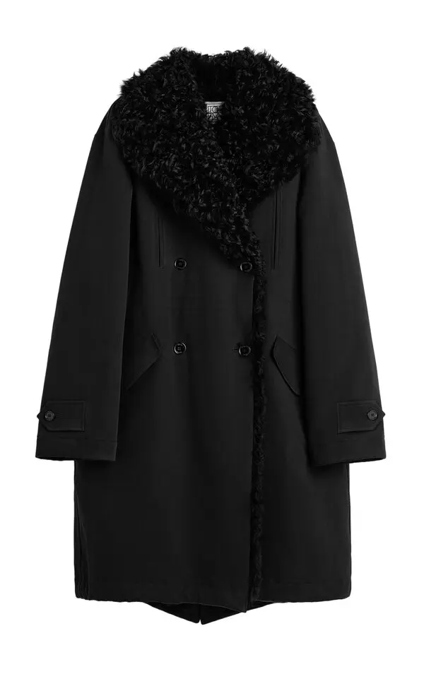TOTEME Relaxed Shearling Cotton Parka - Black