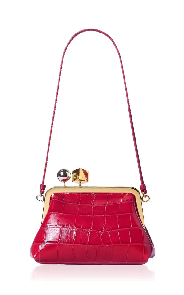 Jacquemus Le Berlingot Croc-effect Leather Bag - Red