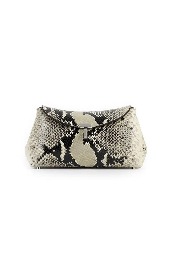 TOTEME Mini T-lock -embossed Leather Clutch - Python