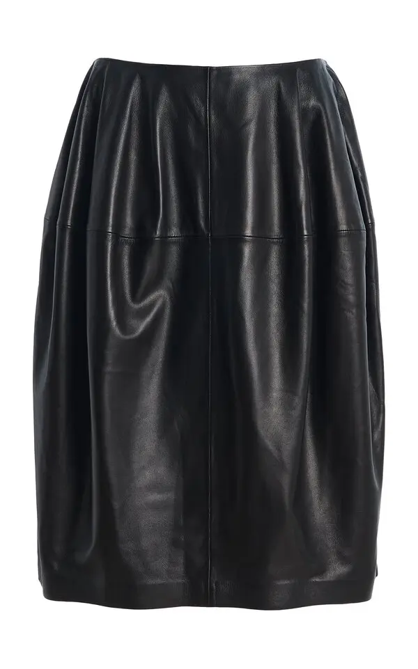 TOTEME Leather Mini Skirt - Black