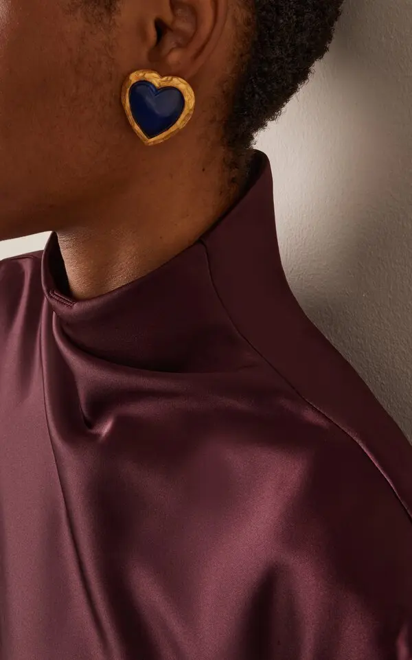 ANABELA CHAN Heart 24k Gold And Aluminum Gem Earrings