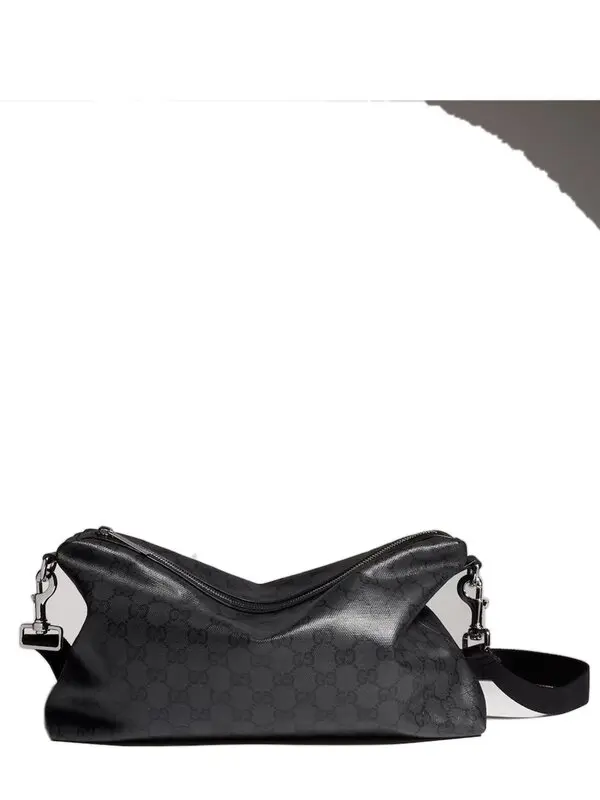 Gucci Mini Gg Coated Canvas Crossbody Bag 20cm X 33cm X 6cm With Detachable Straps - Nero
