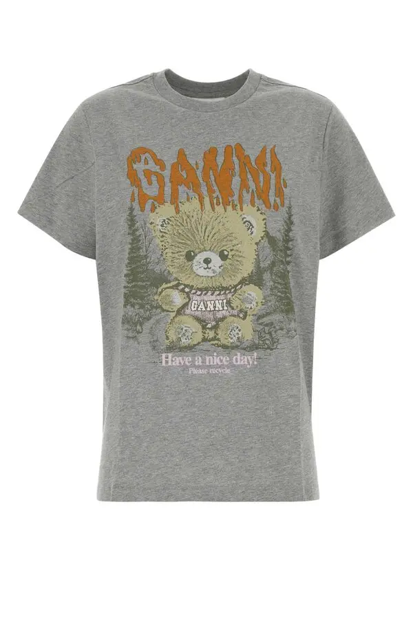 GANNI Organic Cotton Crewneck T-shirt