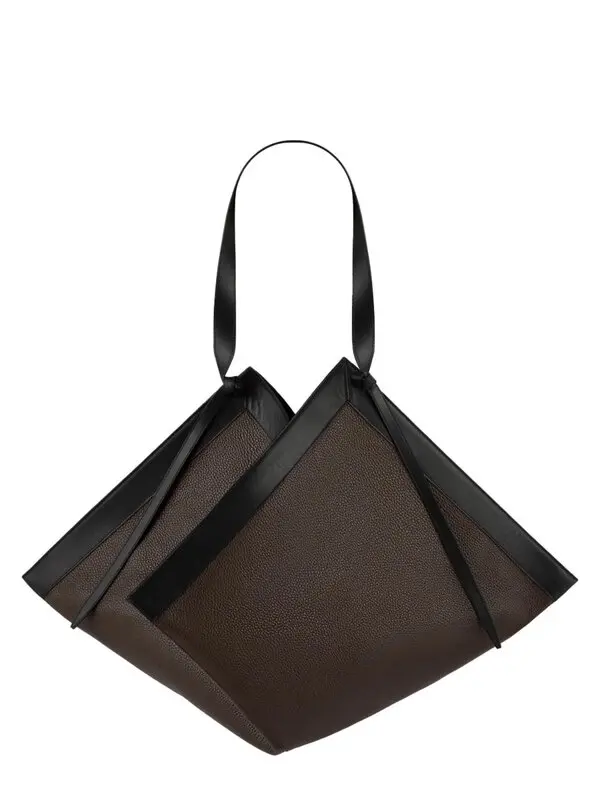 Yuzefi Pebble-grain Leather Wonton Bag - Brown