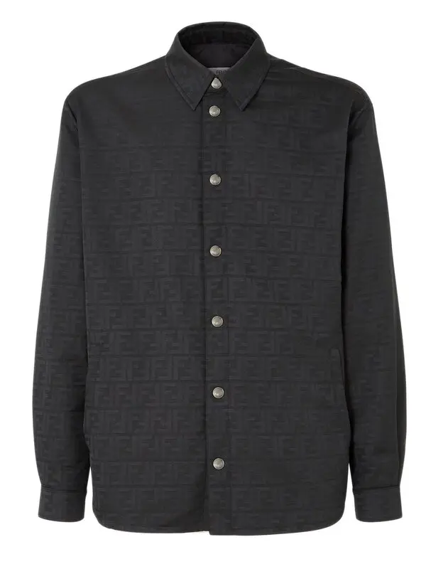 Fendi Lined Jacquard Nylon Blouson Jacket - Nero