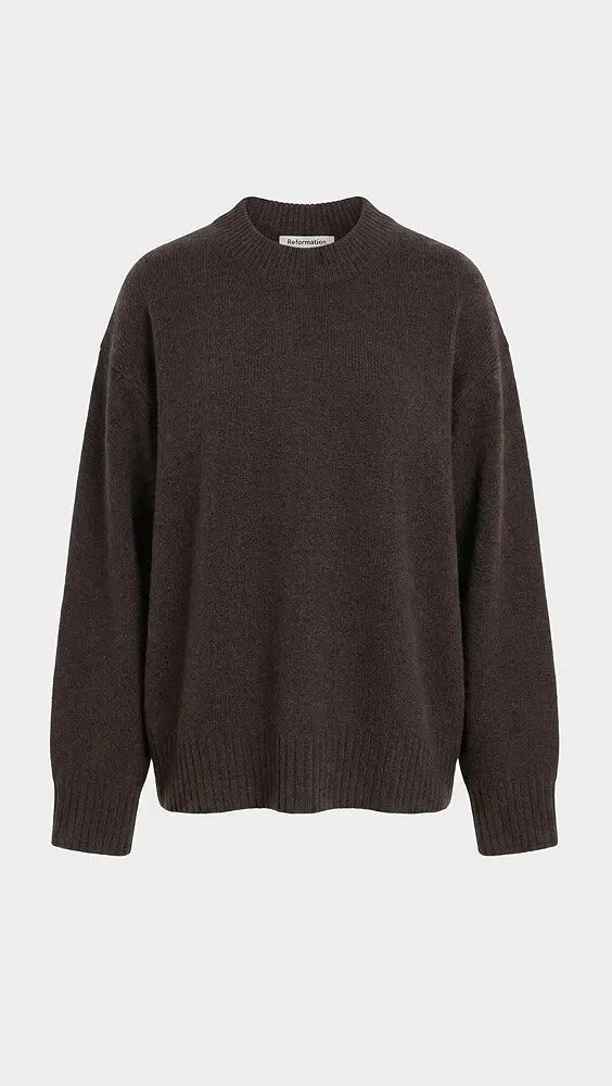REFORMATION Cove Cashmere Oversized Crew Sweater