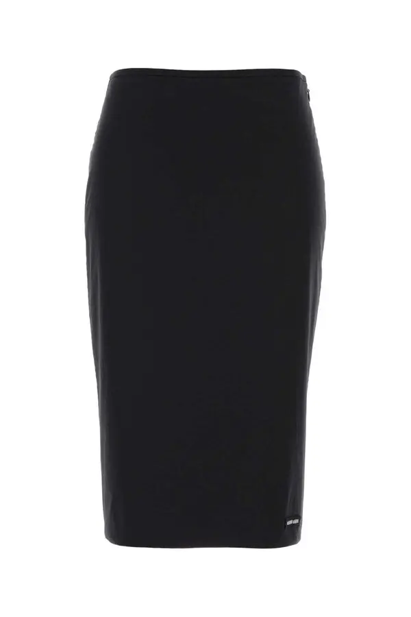 Miu Miu Stretch Poplin Skirt - Black