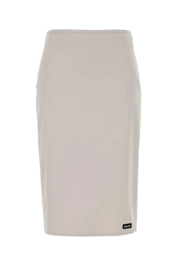 Miu Miu Stretch Poplin Skirt - White