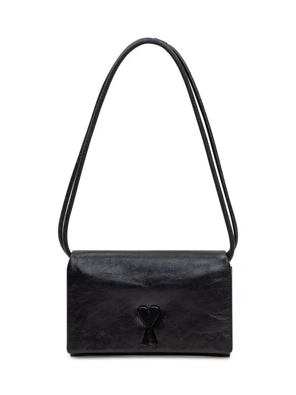 AMI Paris Mini Chic Wallet With Strap - Black