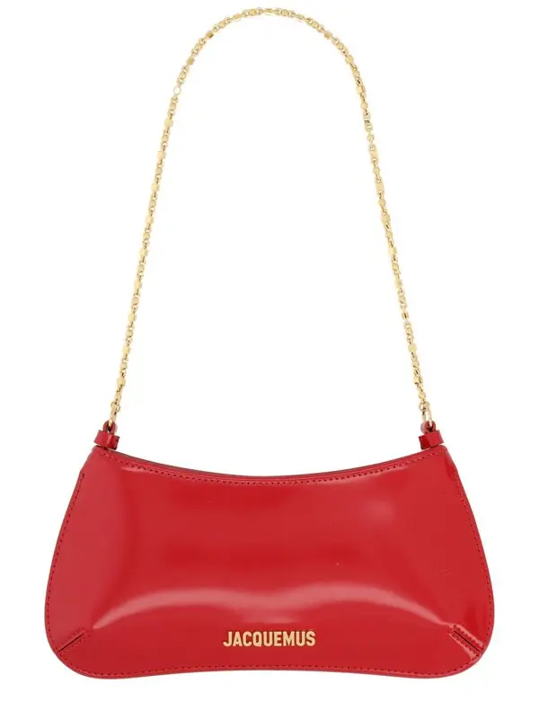 Jacquemus Le Petit Bisou Chaine Leather Shoulder Bag - Red
