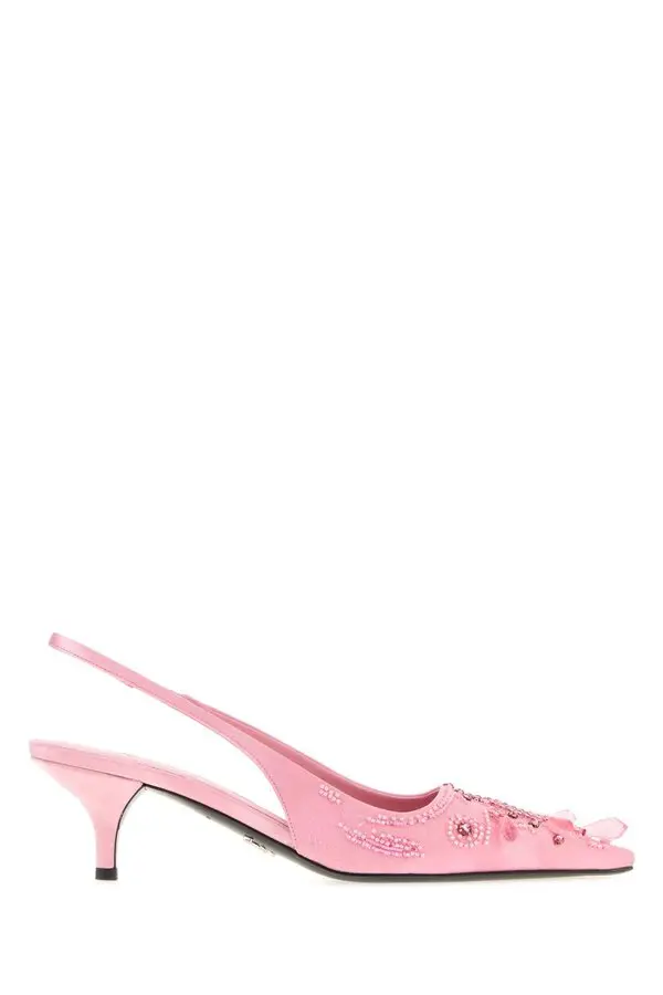 Prada Satin Pump With 5 Cm Heel - Pink