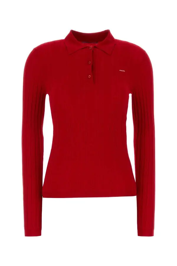 Prada Inspired Cotton Blend Polo Shirt For