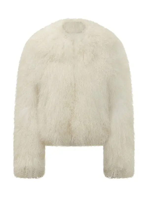MARTHA LOUIS Mongolia Shearling Turtleneck Jacket