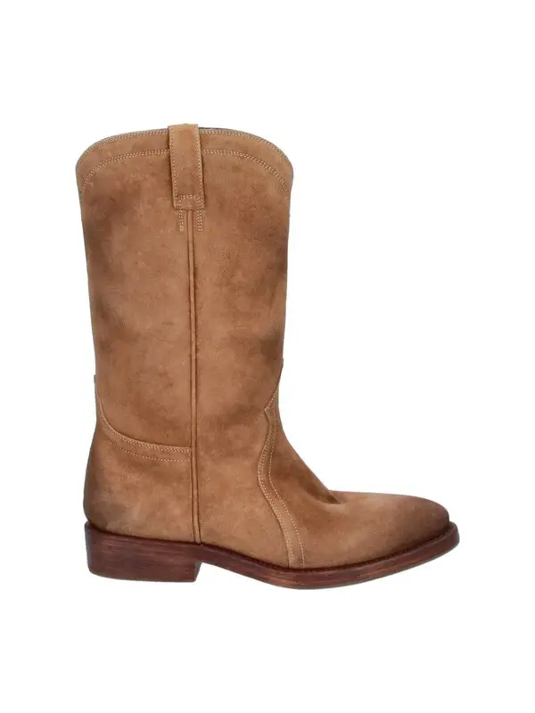 JIL SANDER Suede Mid-calf Western Boots - Brown