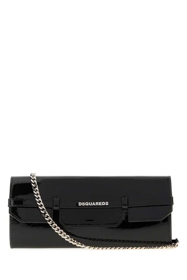 Dsquared2 Mini Leather Crossbody Bag With Silver Hardware