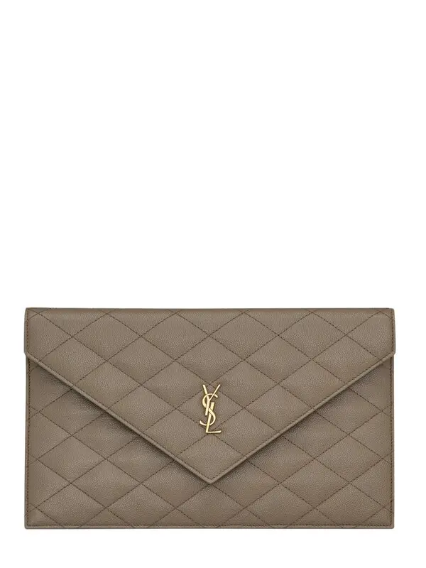 Saint Laurent Quilted Leather Crossbody Bag - Grigio
