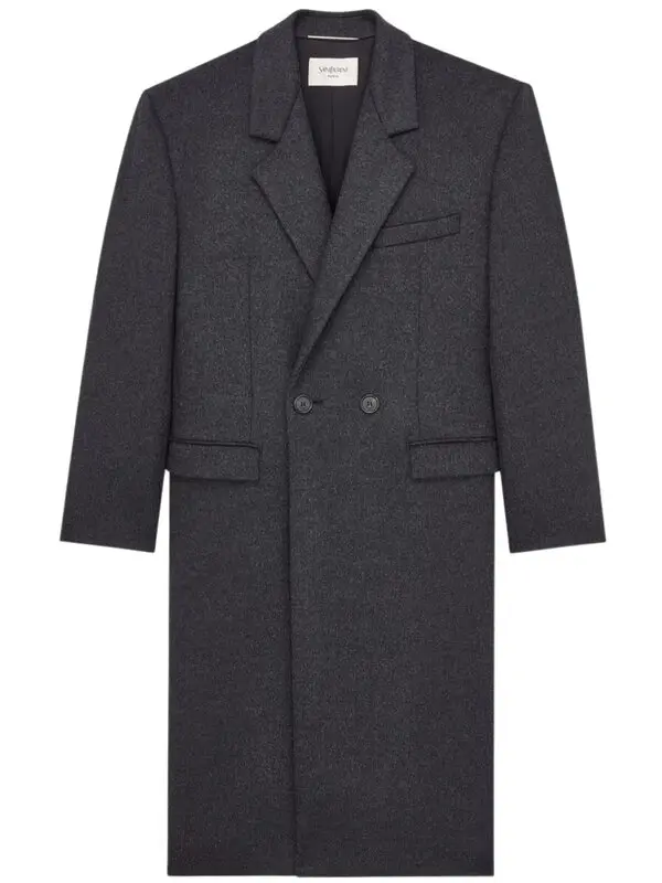 Saint Laurent 100% Wool Coat - Grey