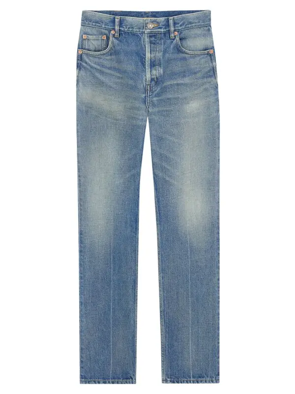Saint Laurent Cotton Lined Five-pocket Jeans - Blu