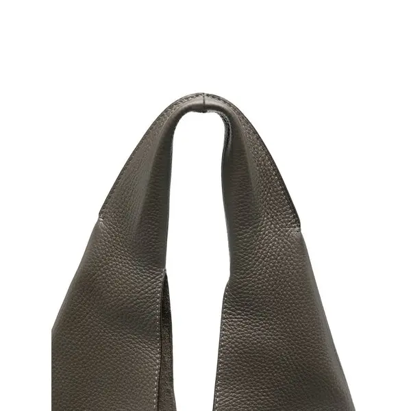 A.p.c. Leather Shoulder Bag With Gold-tone Logo - Gray