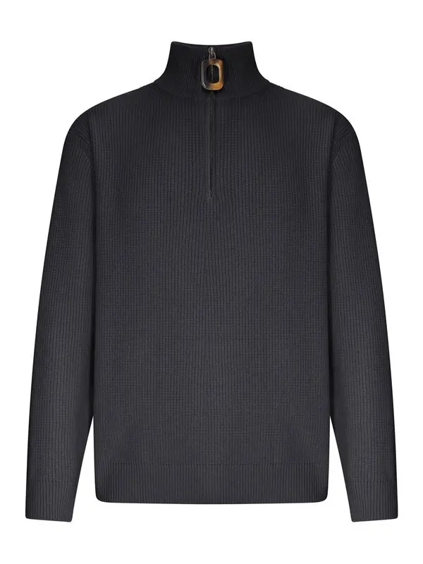 JW Anderson J.w.anderson Ribbed Sweater With High Neck And Zip - Multicolor