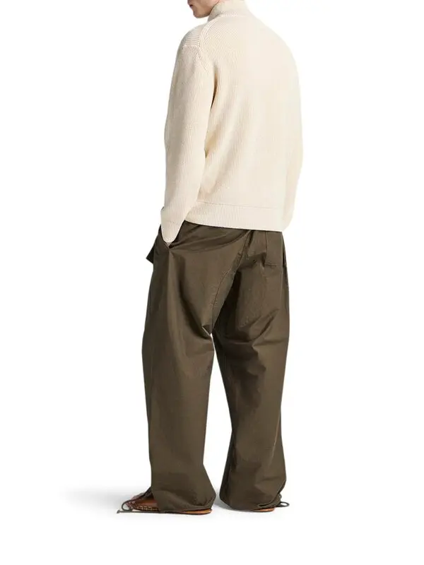 JW Anderson J.w.anderson Ribbed Sweater With High Neck And Zip