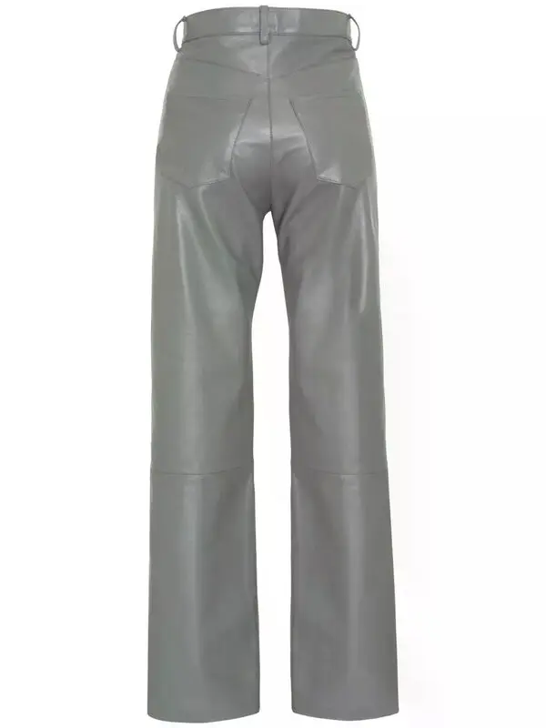 DANCASSAB Ruth Leather Straight Trousers - Grey