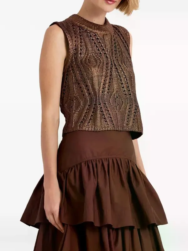 MARIE OLIVER Mcguire Open-knit Vest
