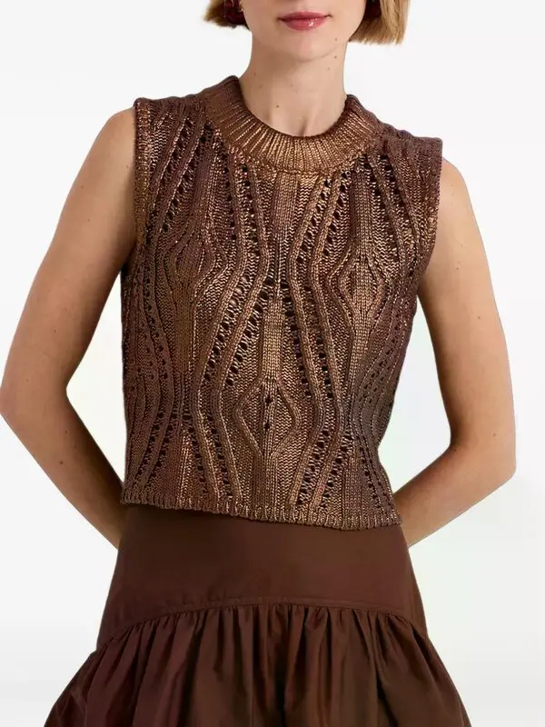 MARIE OLIVER Mcguire Open-knit Vest