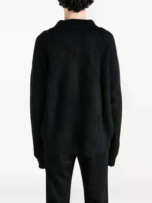 UMA WANG Ribbed-knit Spread-collar Sweater