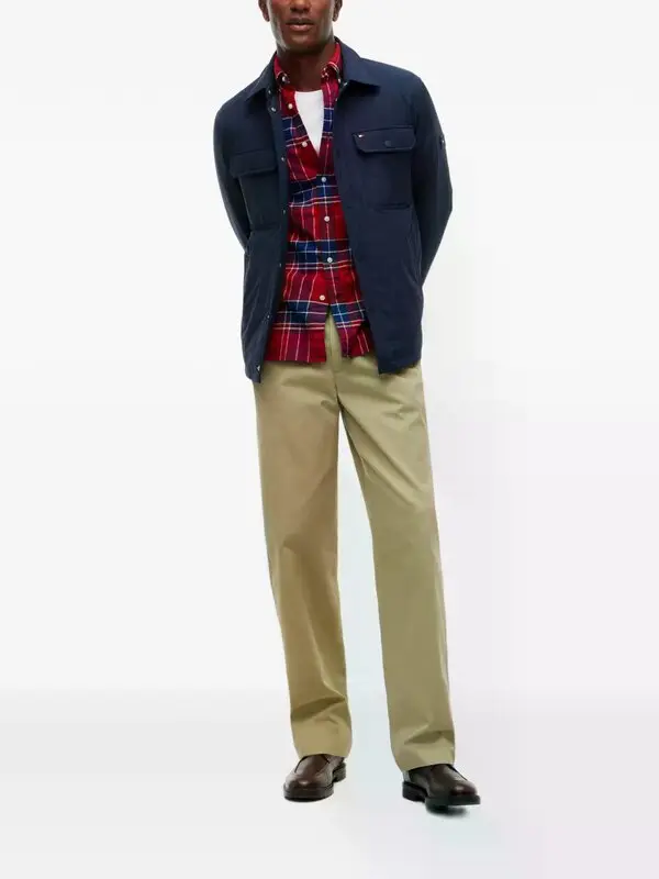 Tommy Hilfiger Padded Logo-patch Shirt Jacket - Blue