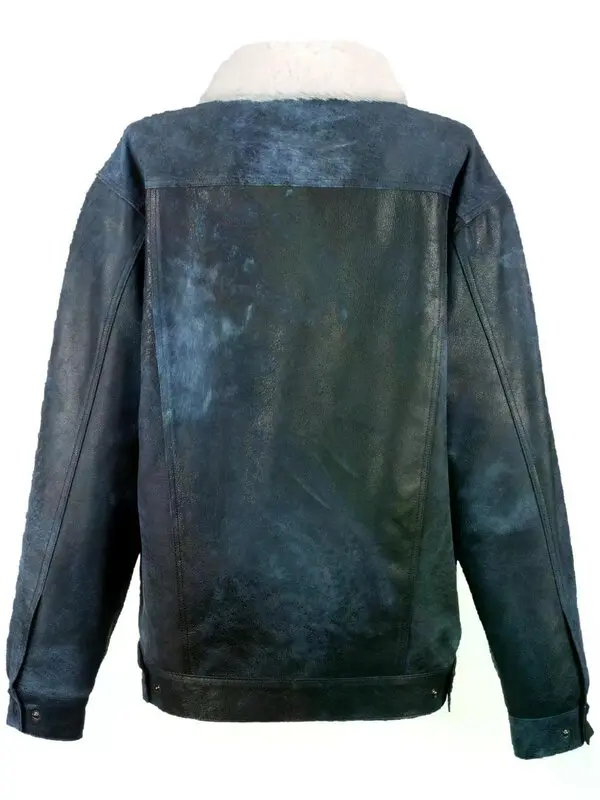 DANCASSAB Giulia Shearling-collar Leather Jacket