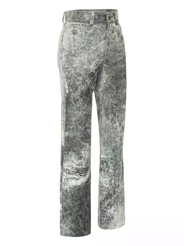 DANCASSAB Ruth Distressed-effect Leather Trousers
