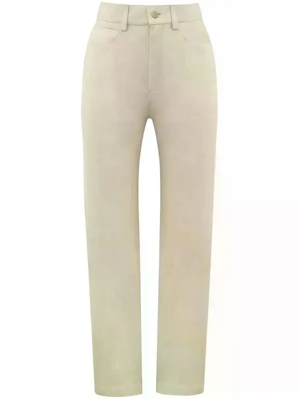 DANCASSAB Amira Straight-leg Suede Trousers - Neutrals