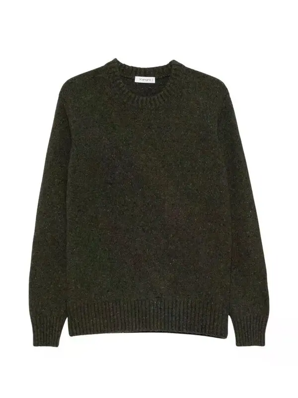 KANGRA Flecked-knit Crew-neck Sweater - Green