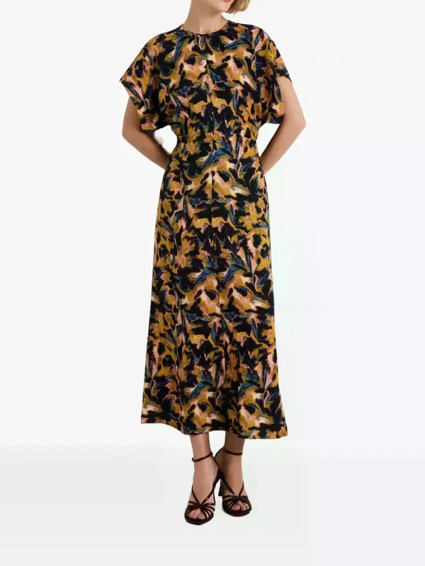 MARIE OLIVER Kamari Abstract-print Maxi Dress - Yellow