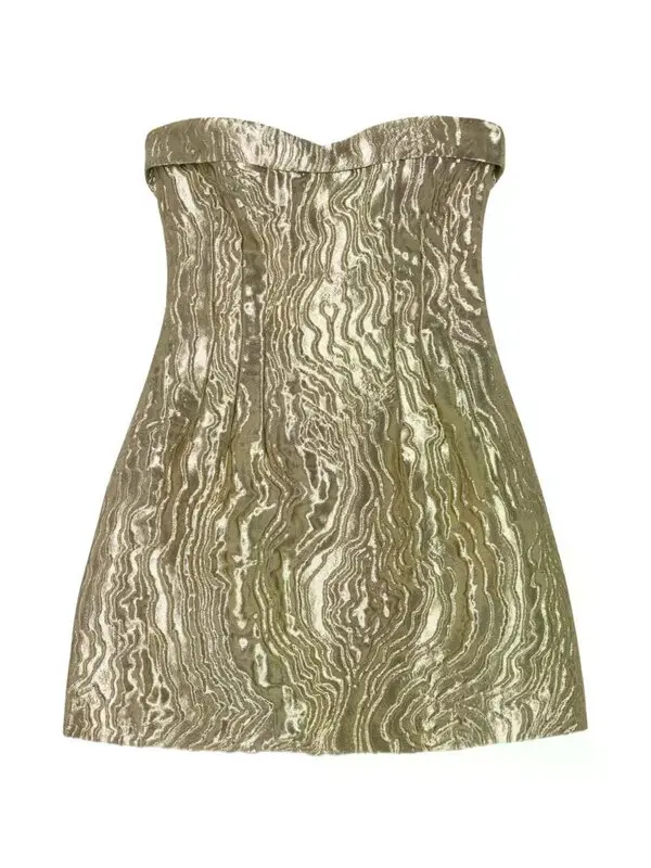 Simkhai Darcie Metallic-effect Strapless Mini Dress