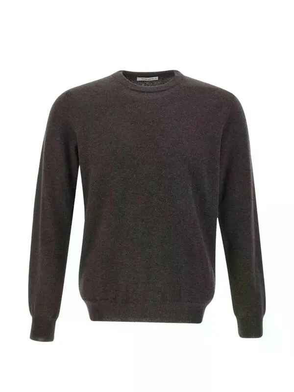 KANGRA Crew-neck Virgin Wool Sweater - Brown