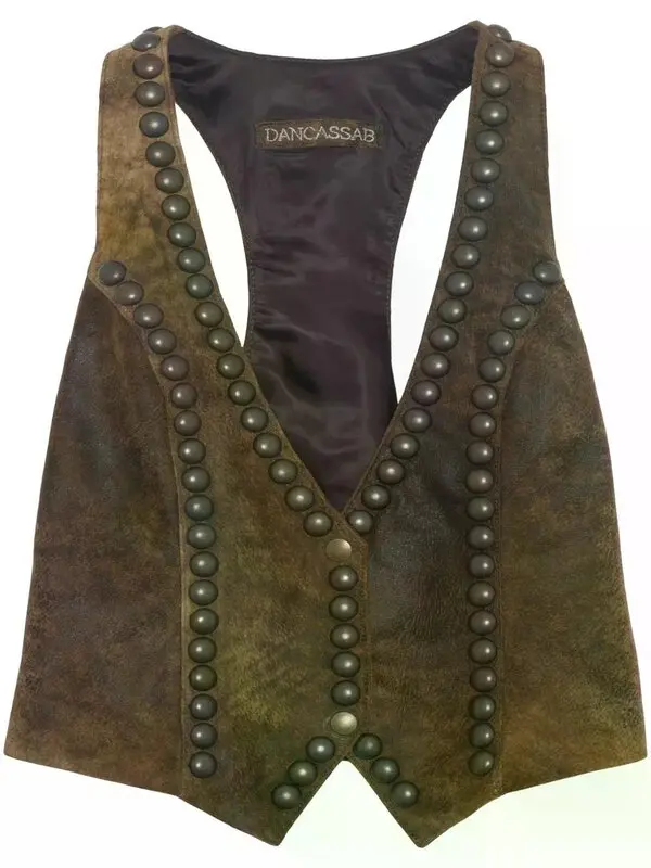 DANCASSAB Naomi Stud-embellished Suede Vest