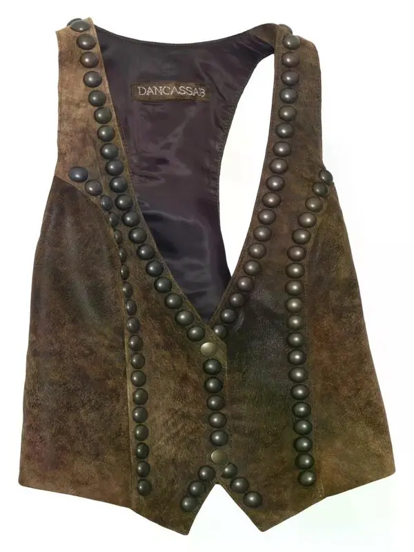 DANCASSAB Naomi Stud-embellished Suede Vest